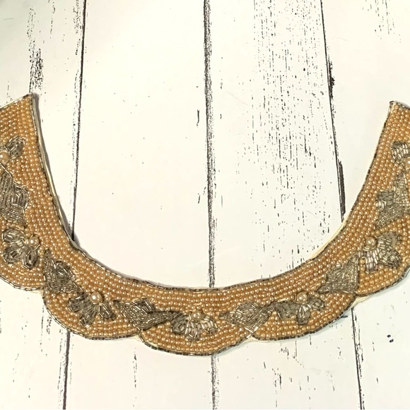 Other | Vintage 194s 1950s Satin Handmade Collar Japan Beaded With Faux ...
